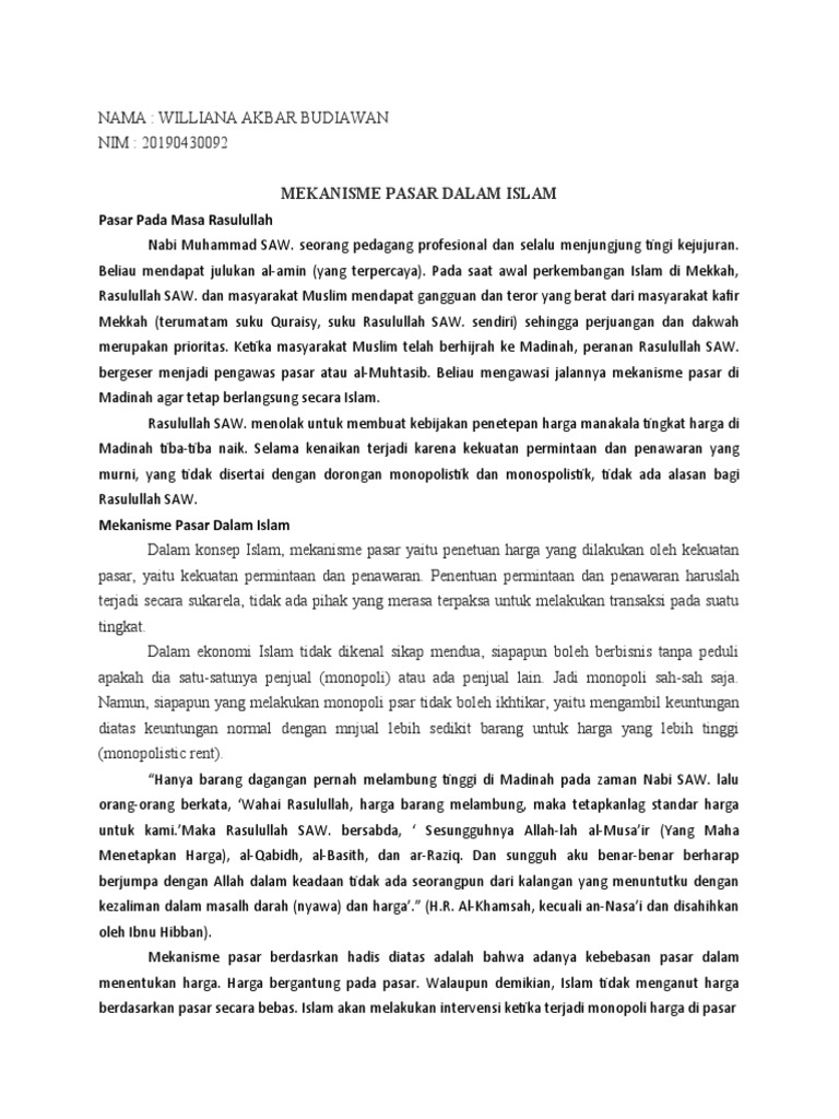 Mekanisme Pasar Islam | PDF