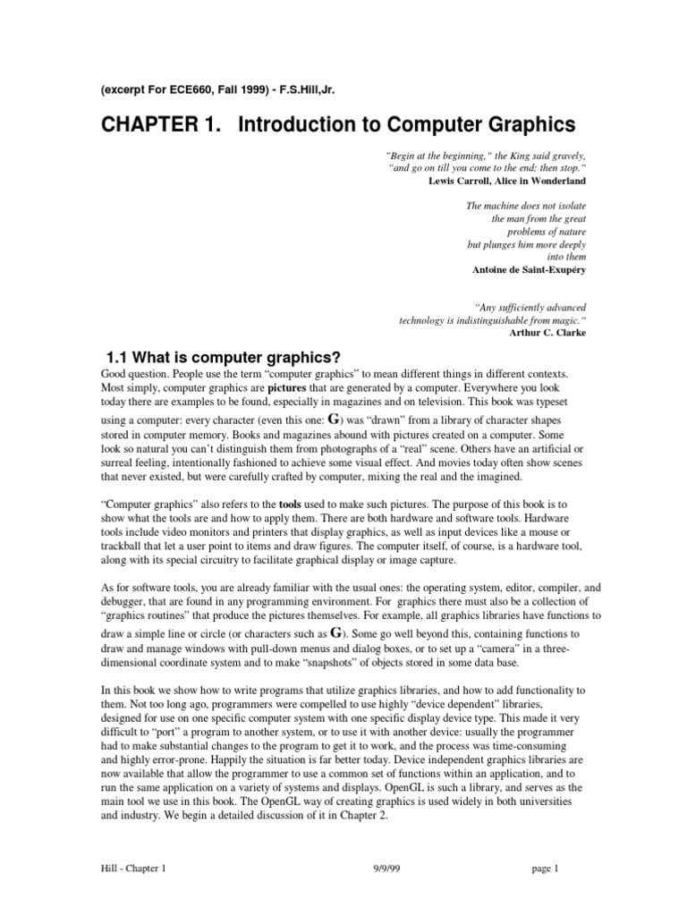 Computer Graphics Using Open GL Hill Book 3rd Edition PDF | PDF