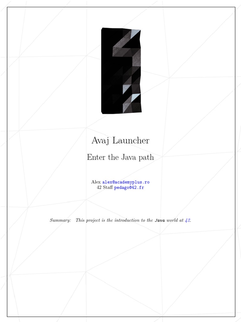 Avaj Launcher: Enter The Java Path | PDF | Java (Programming Language) | Object Oriented Programming