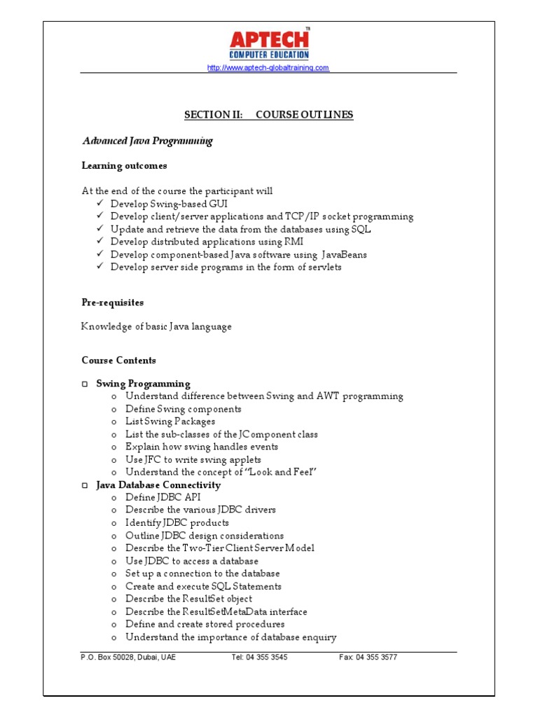 Adv Java Development | PDF | Java (Programming Language) | Databases