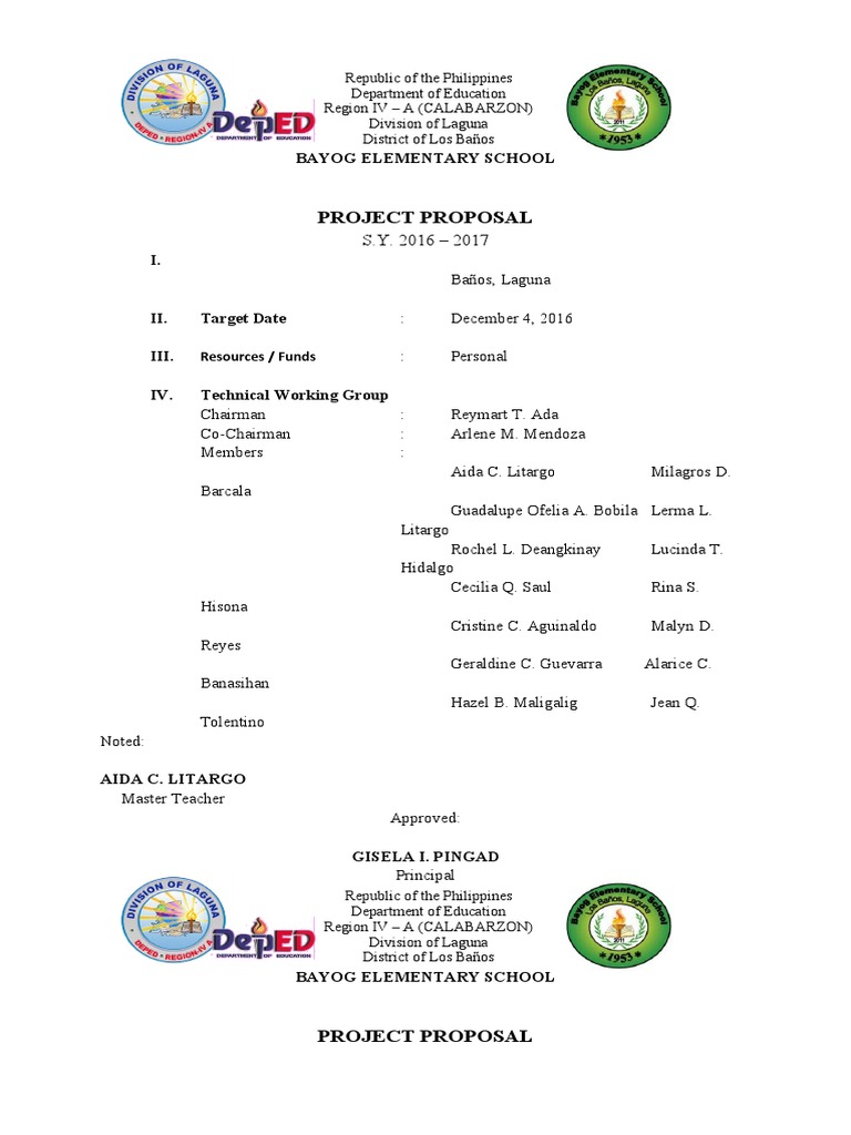 Project Proposal: Bayog Elementary School | PDF | Christmas