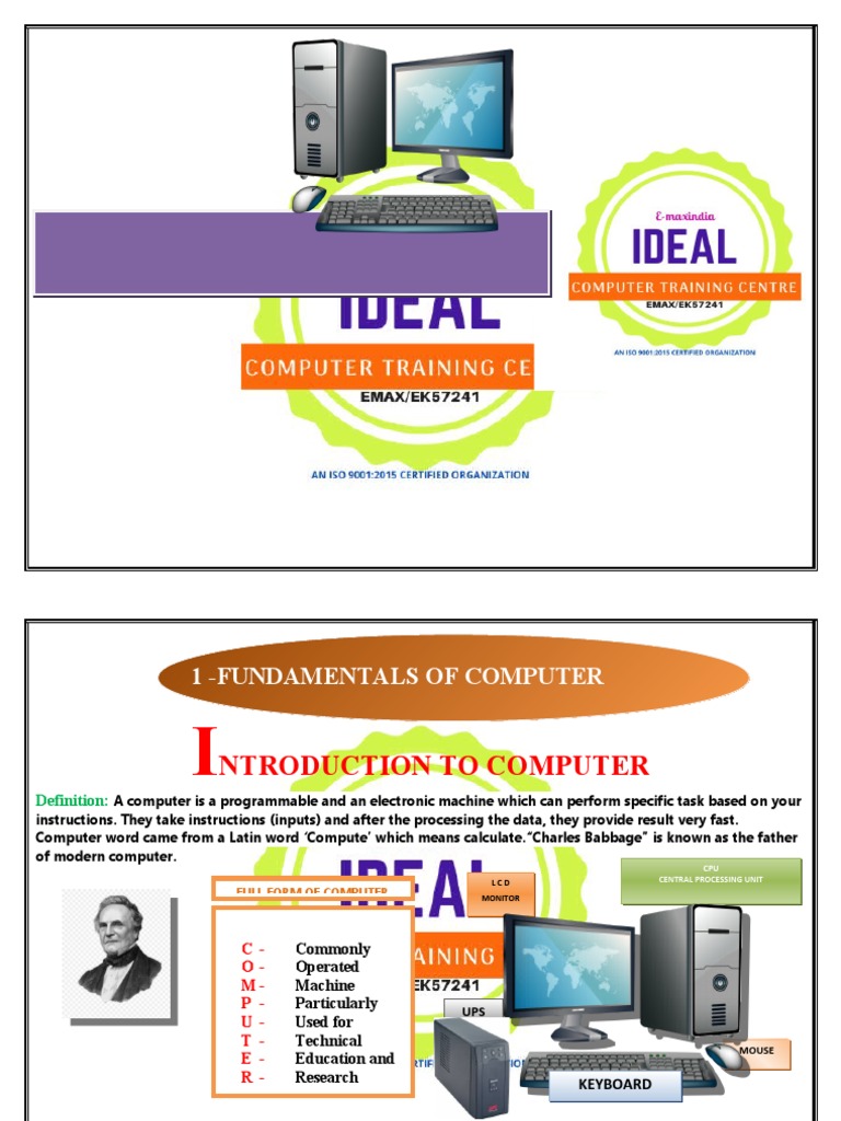 Fundamentals of Computer: An Introduction to Computer Hardware, Software, Components, and ...