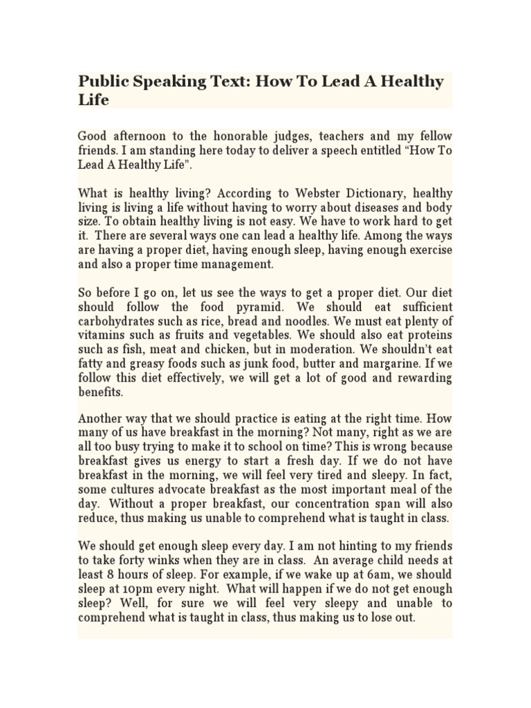 How To Lead A Healthy Life | PDF | Diet (Nutrition) | Diet & Nutrition