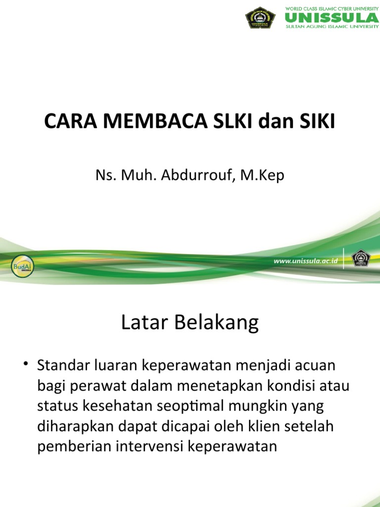 Panduan Membaca SLKI dan SIKI | PDF