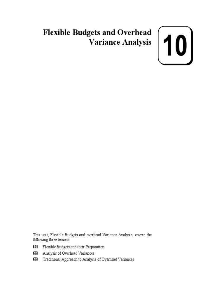 Budgeting And Variance Analysis Pdf Management Accounting Budget