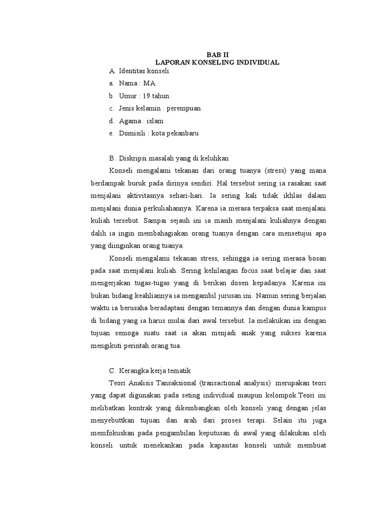 Laporan Konseling Individual | PDF