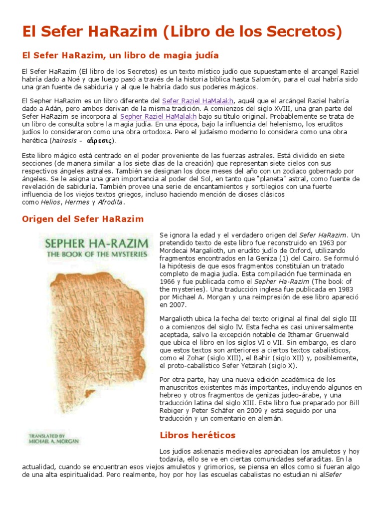 El Sefer HaRazim (Libro de Los Secretos) | PDF | Judios y judaísmo | Tora