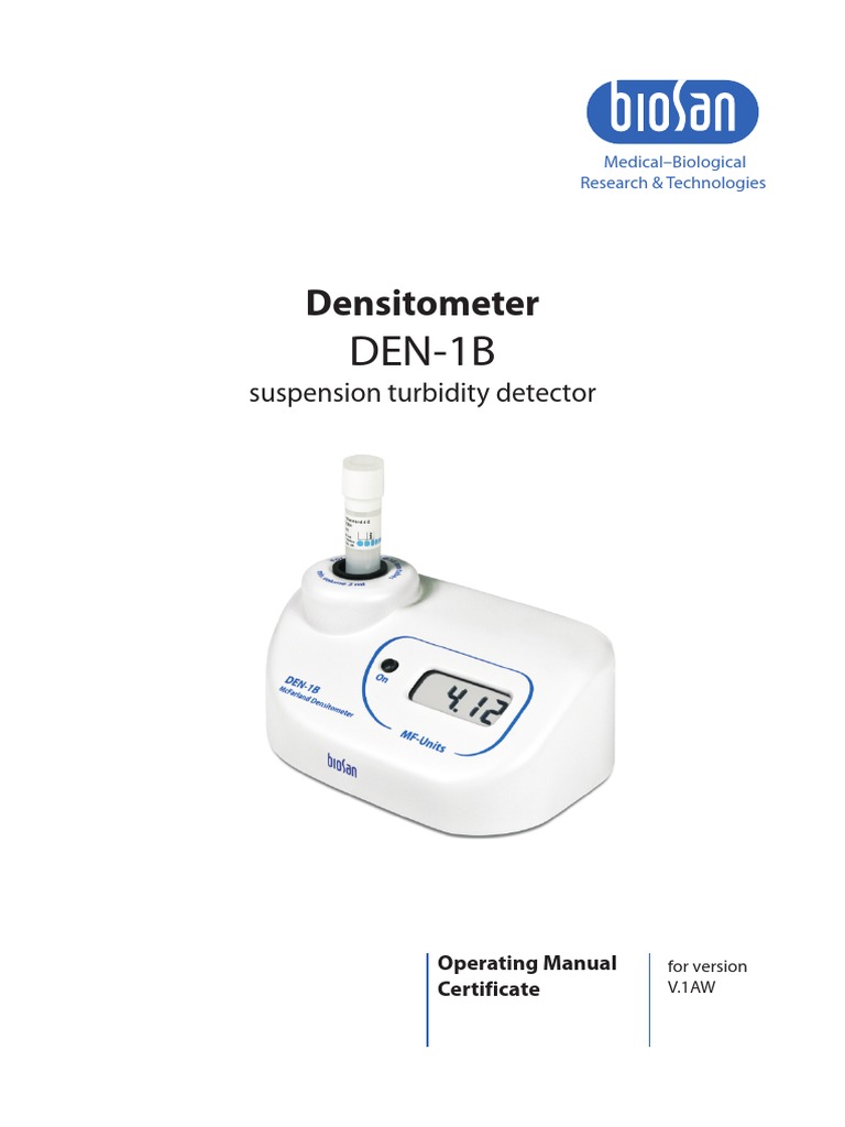 DEN 1 B Densitometer | PDF | Ac Power Plugs And Sockets | Vacuum Tube