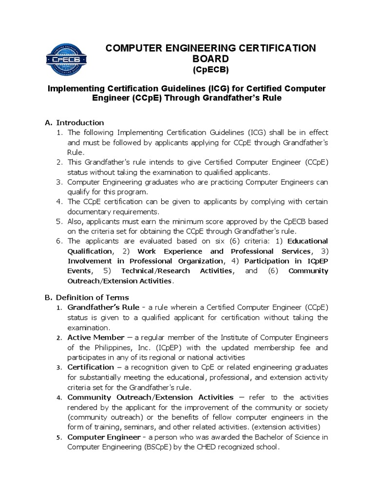 Computer Engineering Certification Board | PDF | Engineer | Identity ...