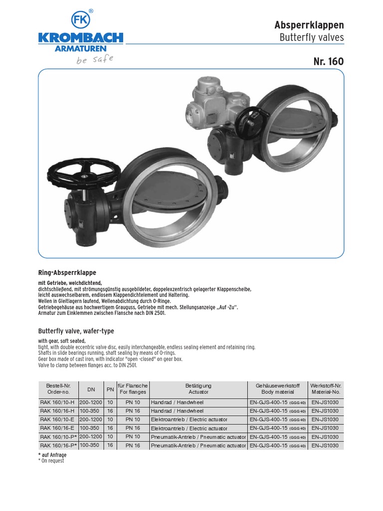 KROMBACH Butterfly Valves | PDF