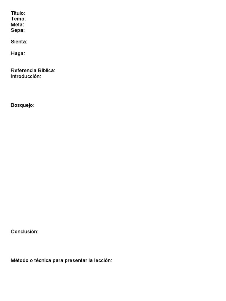 Formato Bosquejo Lección 2006 | PDF