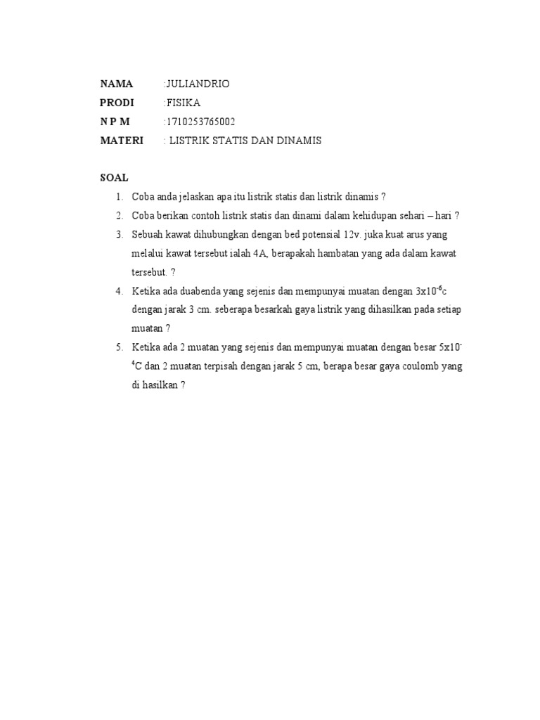 Contoh Soal Fisika Terapan | PDF