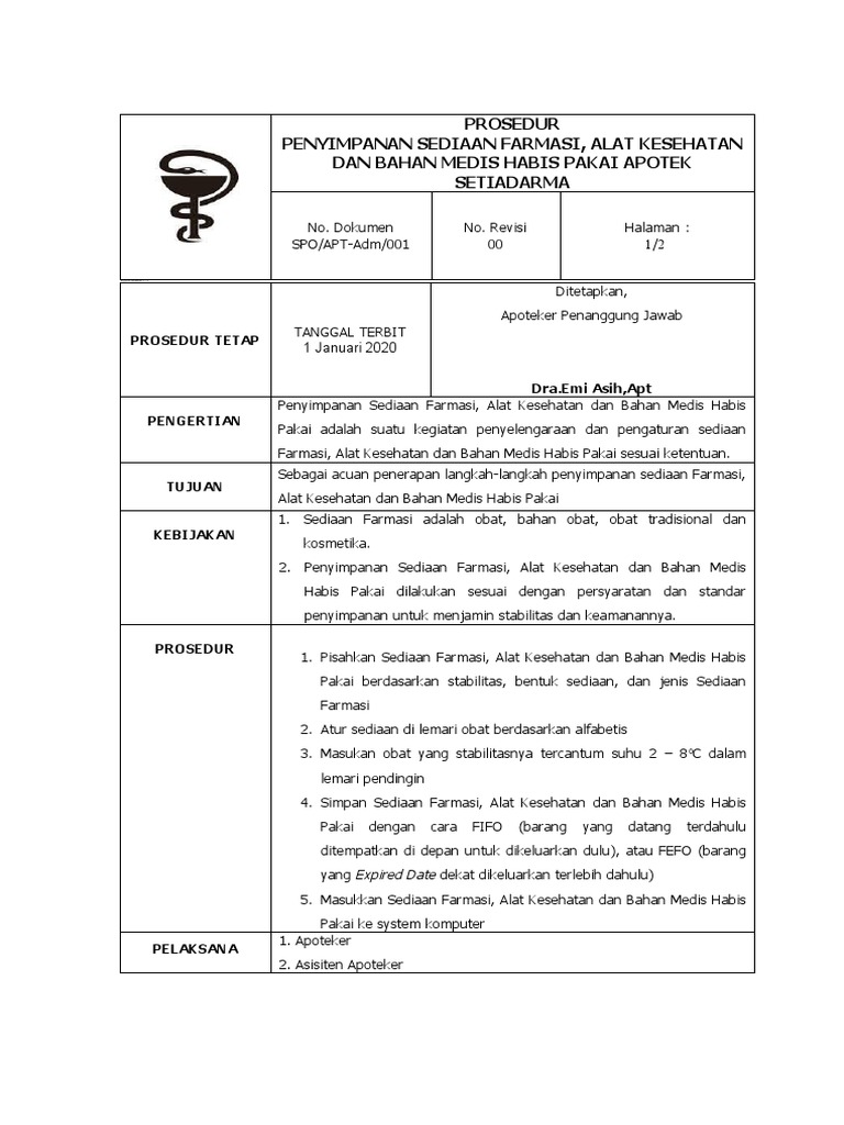 Sop Farmasi Pdf - Riset
