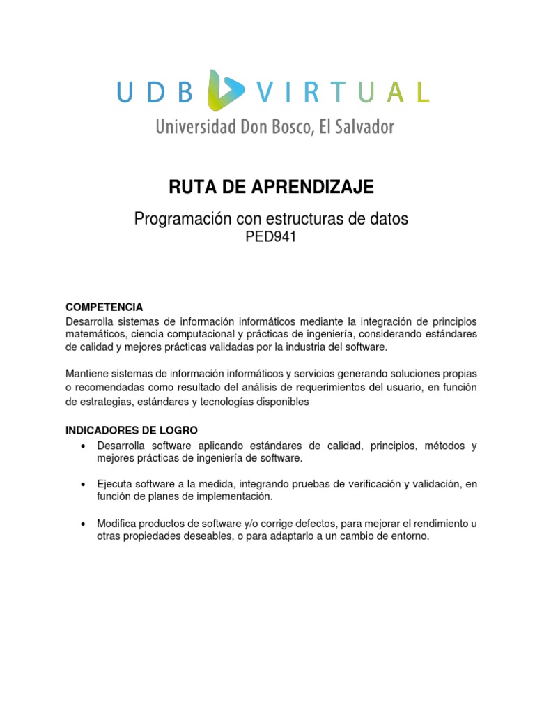 Ruta de Aprendizaje PED941 | PDF | Lenguaje de programación | Software