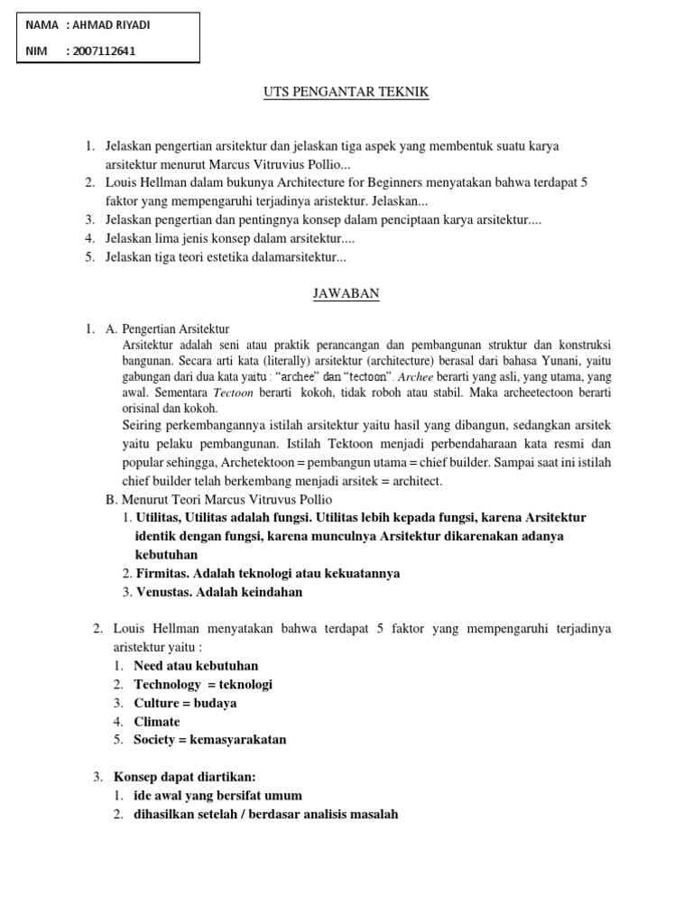 Uts Pengantar Teknik-Dikonversi | PDF