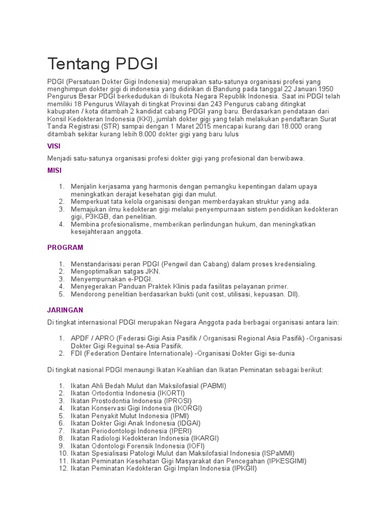 Manajemen PDGI | PDF