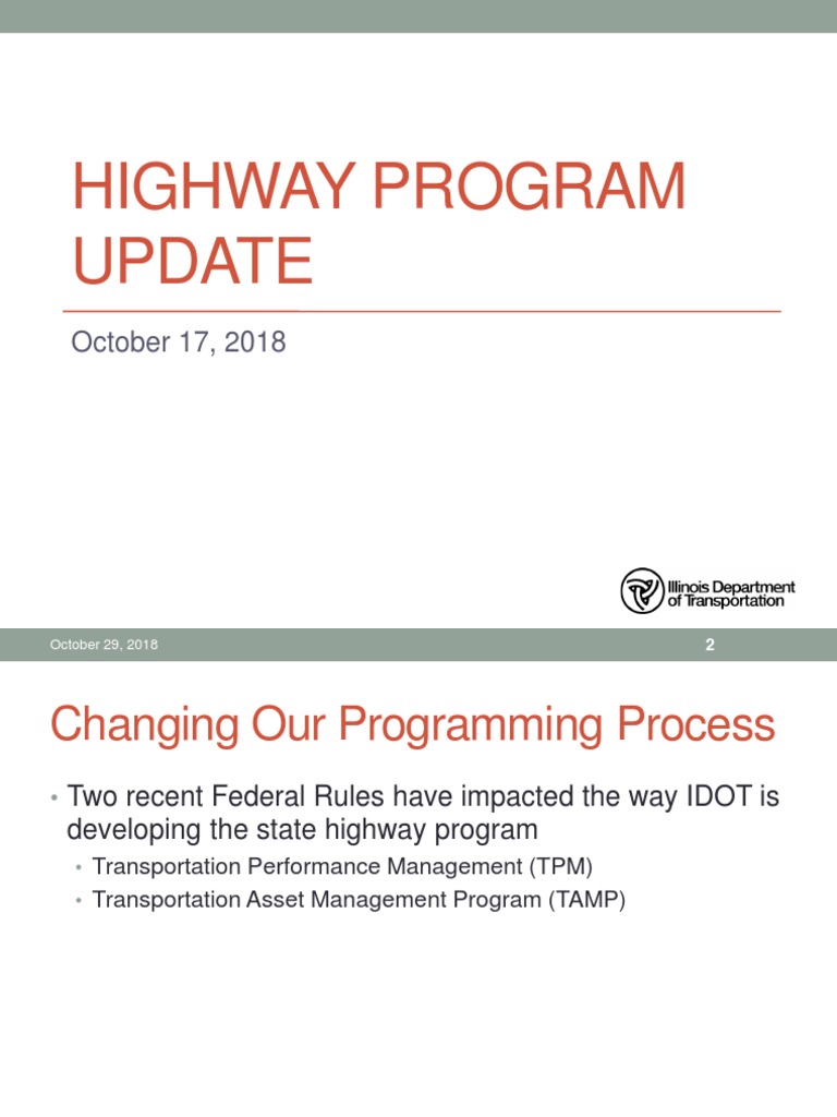 2 IDOT Program Update IDOT OPP | PDF | Asset Management | Business