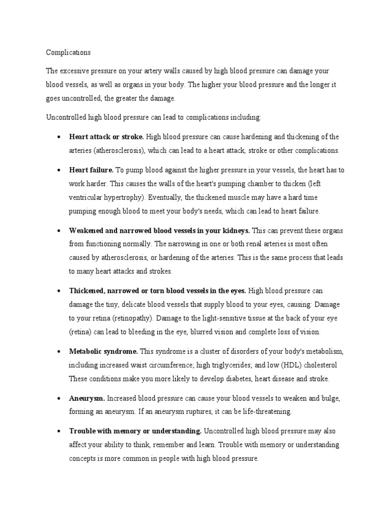 Hypertension Notes | PDF | Hypertension | Blood Pressure