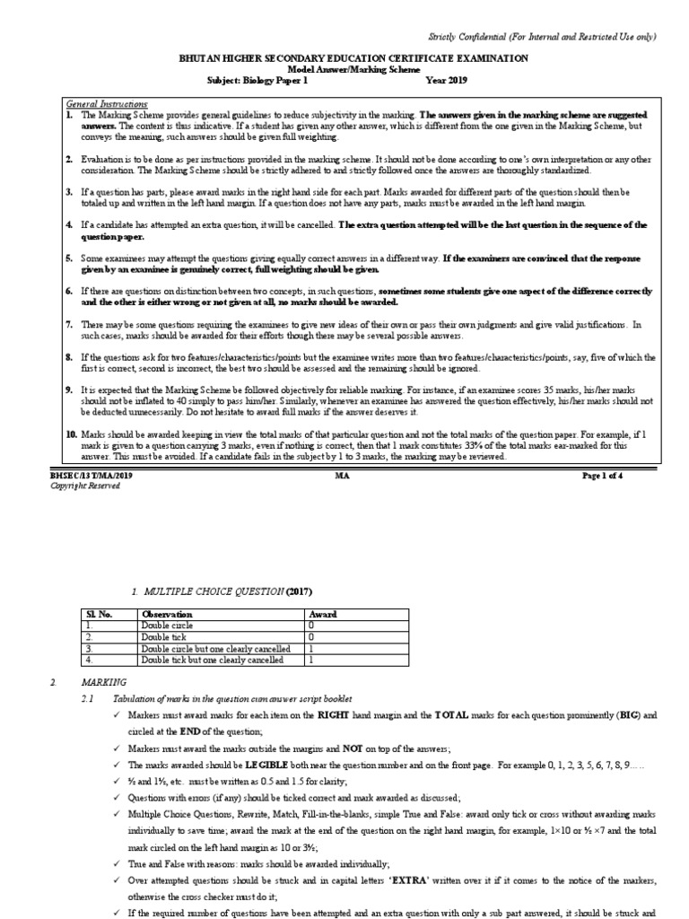 2019 BHSEC Biology Theory MA | PDF | Question | Test (Assessment)
