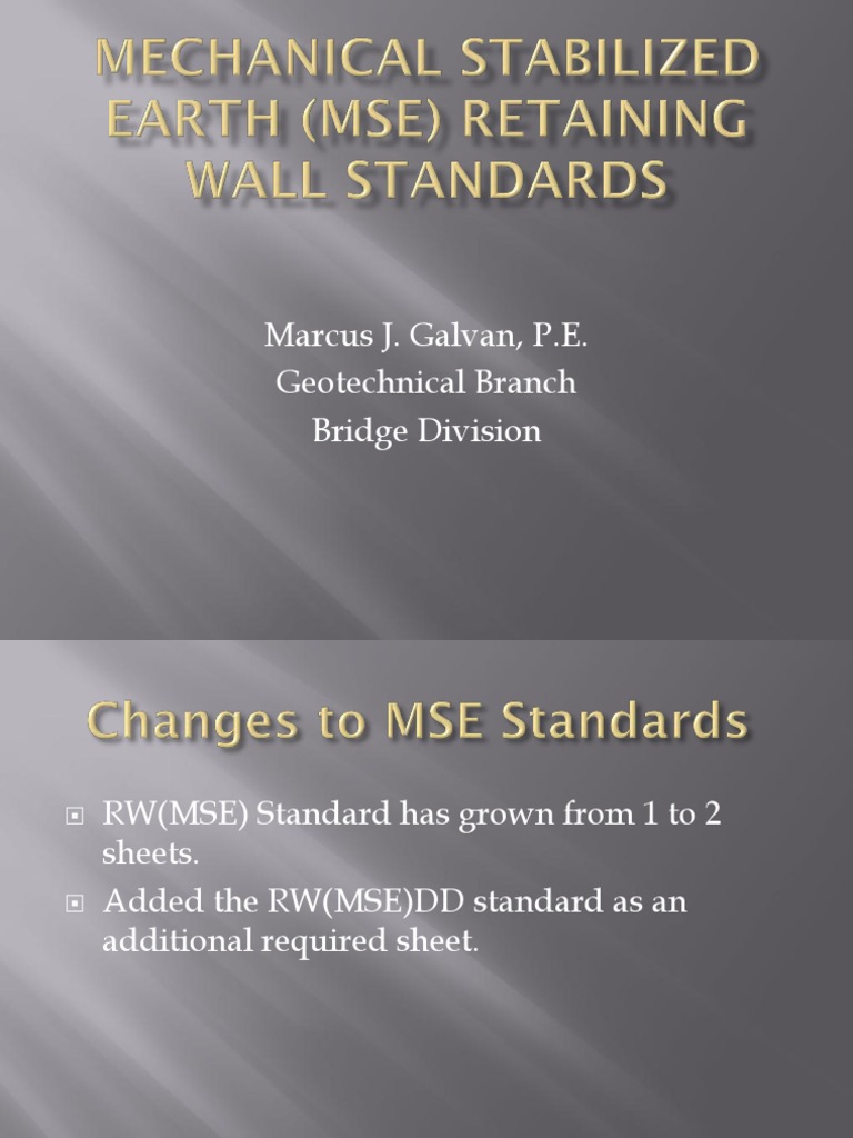 MSE Wall Standards | PDF