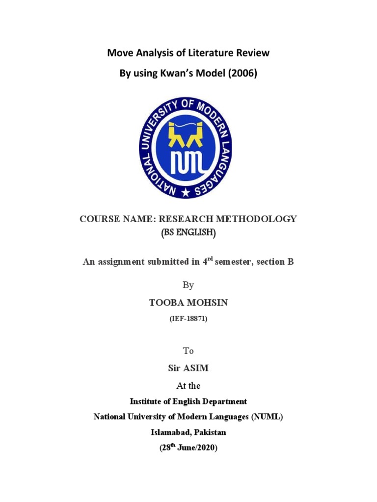 Tooba Mohsin, IEF-18871 Kwan's Model | PDF | English As A Second Or ...