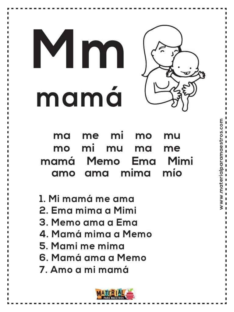 Ma Me Mi Mo Mu Mo Mi Mu Ma Me Mamá Memo Ema Mimi Amo Ama Mima Mío | PDF