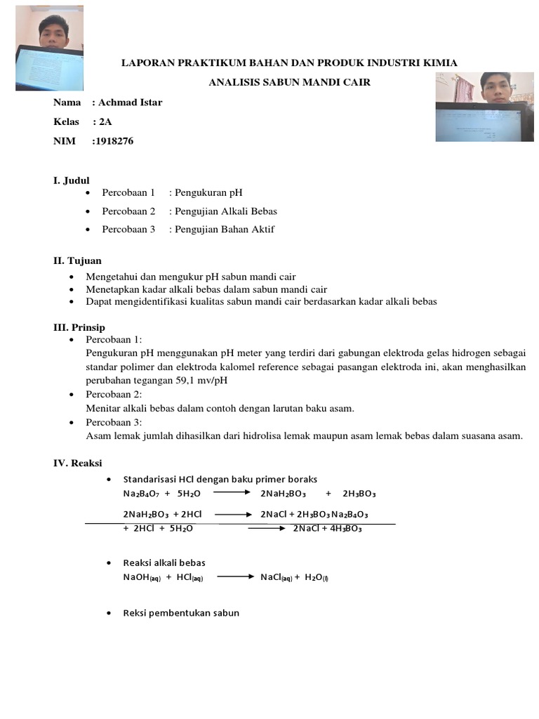 2A - Achmad Istar - PBIK Analisis Sabun Cair | PDF