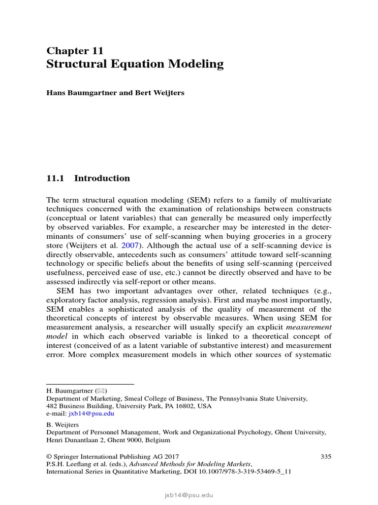 Chapter 11 Structural Equation Modeling | PDF | Structural Equation Modeling | Statistical ...