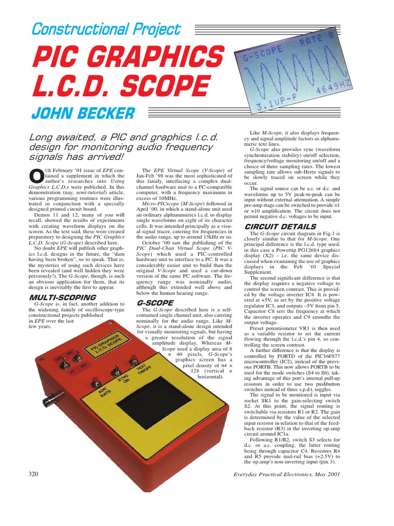 Monitoring Audio Frequency Signals with a PIC and Graphics LCD Scope (G ...