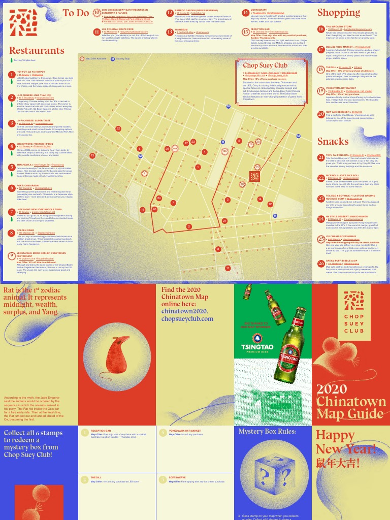 2020 Manhattan Chinatown Guide Map | PDF | Chinese Cuisine | Foods