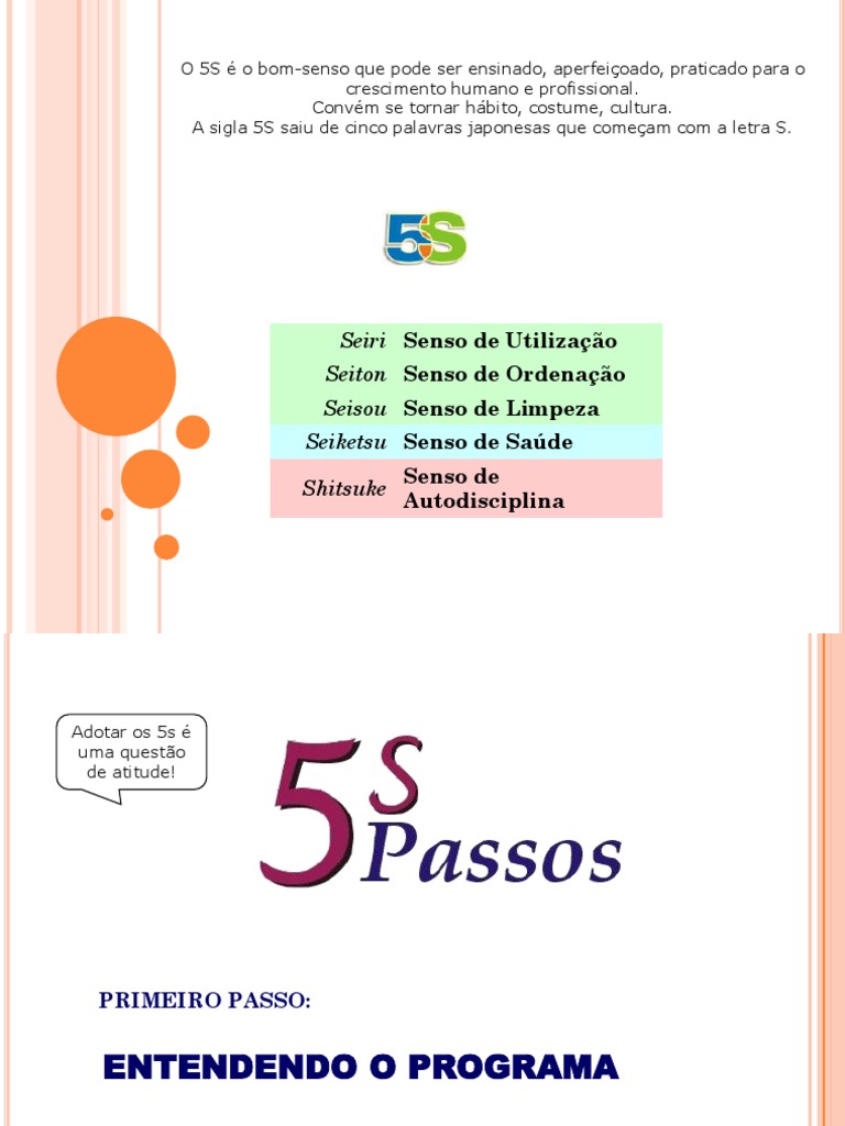 Seiri Senso de Utilização Seiton Senso de Ordenação Seisou Senso de ...