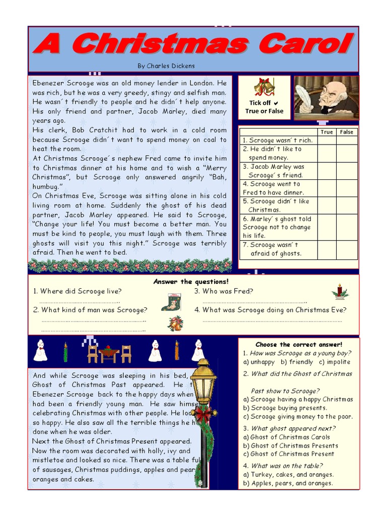 A Christmas Carol Simplified Version | PDF | Ebenezer Scrooge | A ...