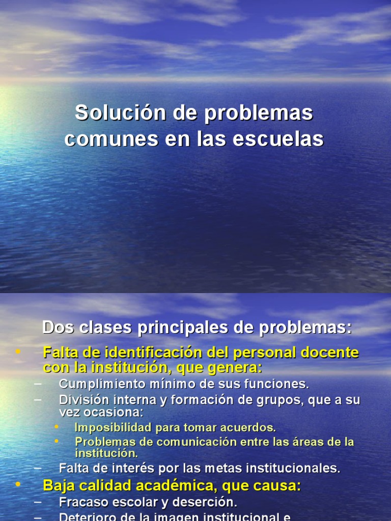Solución de Problemas Escolares | PDF | Planificación | Estudiantes