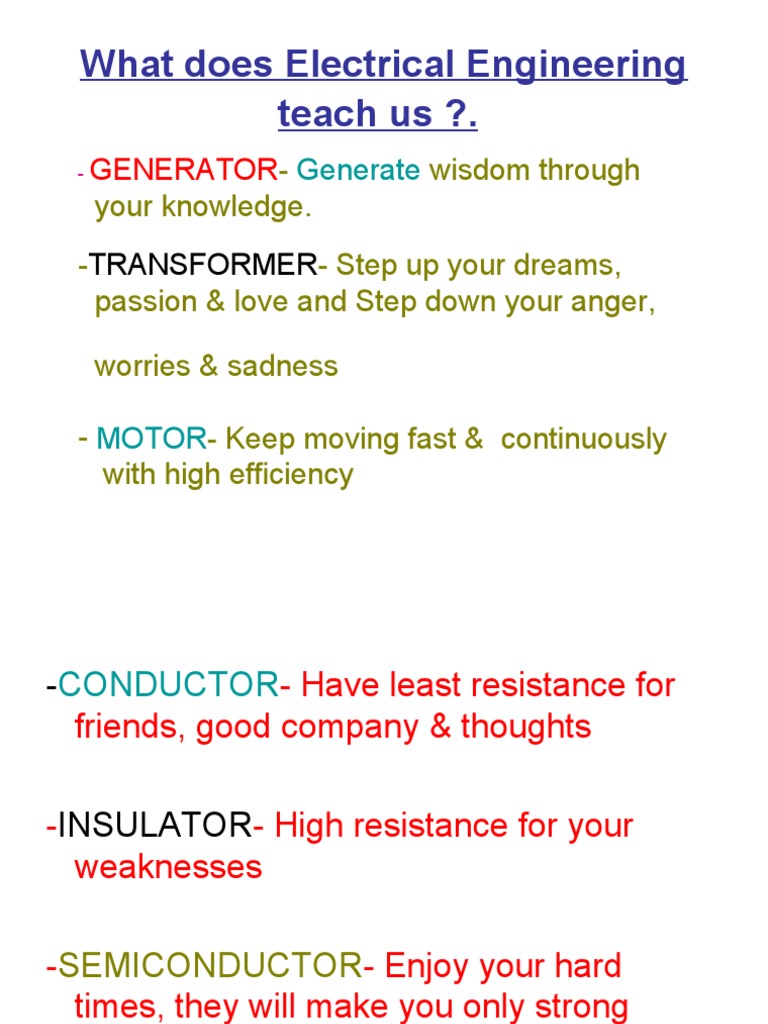 What Does Electrical Engineering Teach Us | PDF