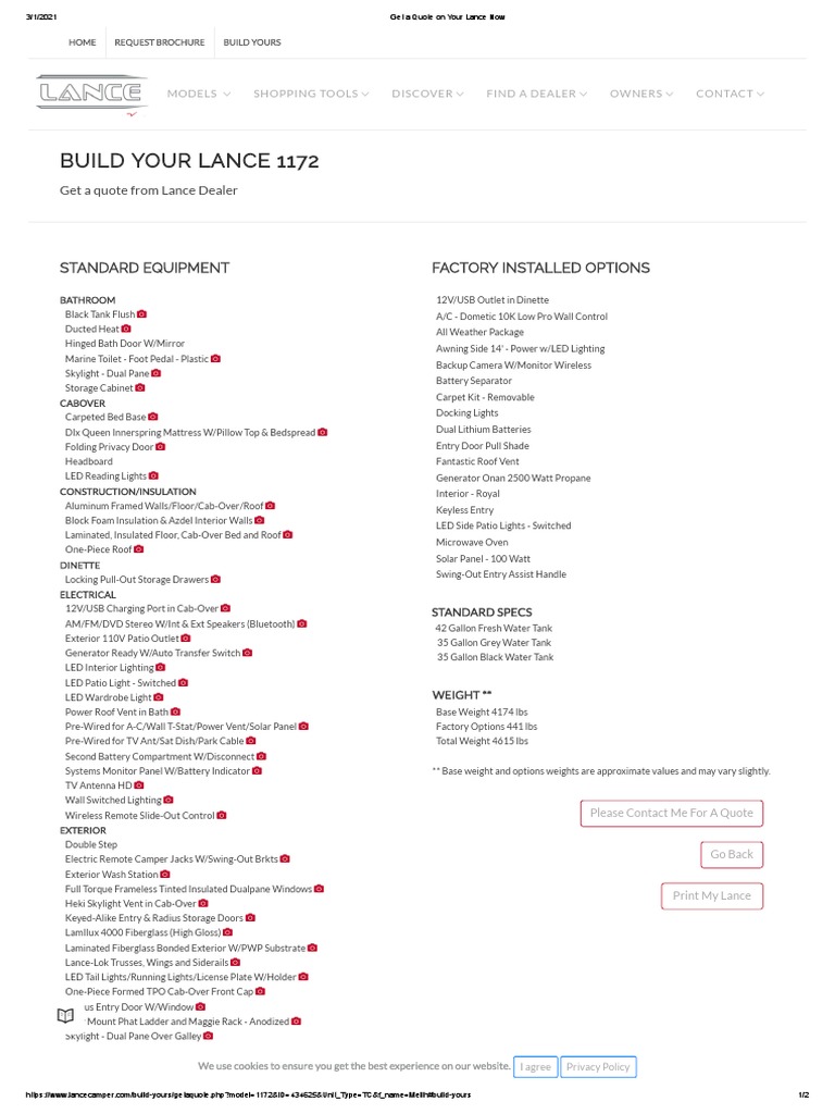 Lance 1172 | PDF | Door | Motor Vehicle
