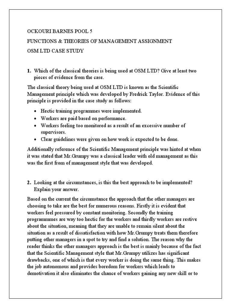 Osm LTD Case Study | PDF | Bureaucracy | Organizational Structure