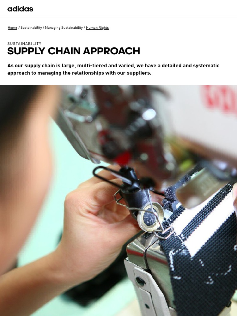 Adidas - Supply Chain Approach | PDF | Supply Chain | Regulatory Compliance