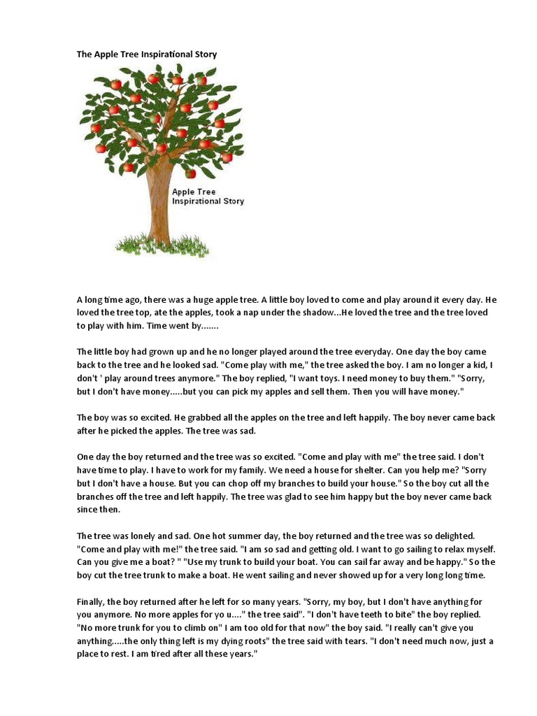 The Apple Tree Inspirational Story | PDF | Plants