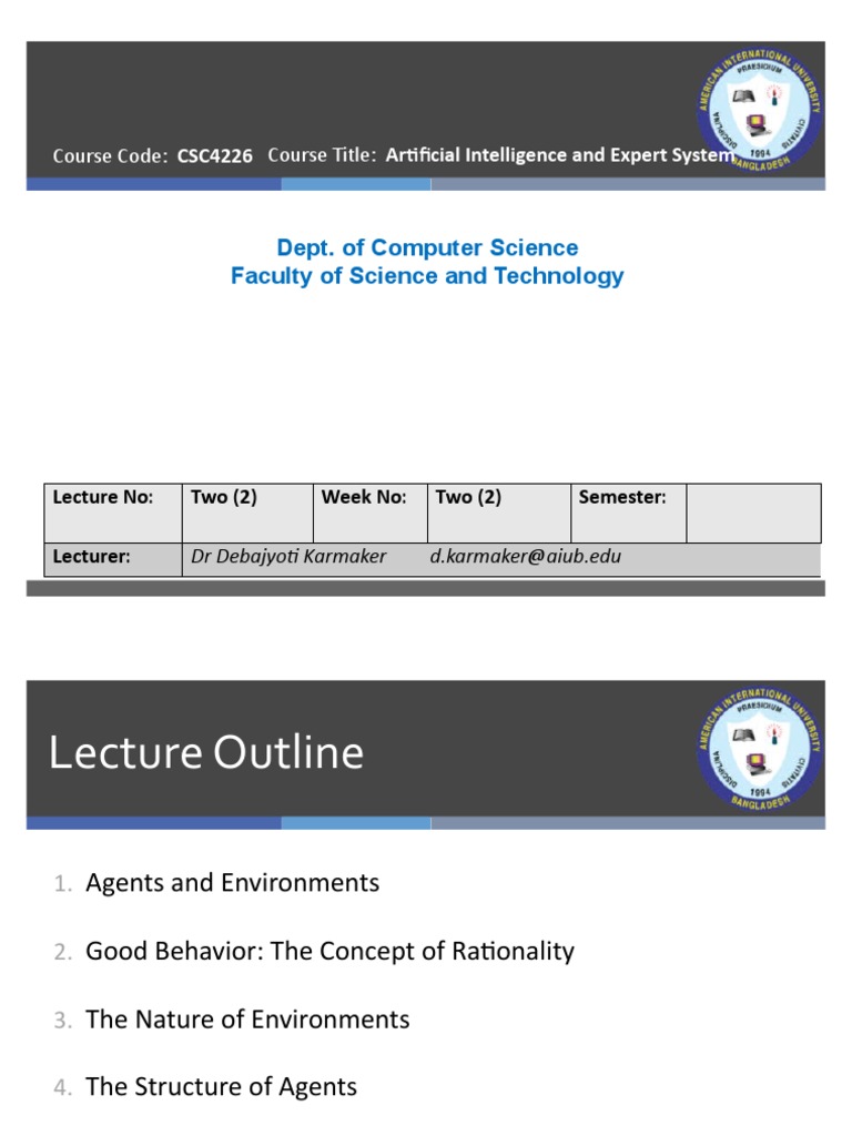 Dept. of Computer Science Faculty of Science and Technology | PDF ...