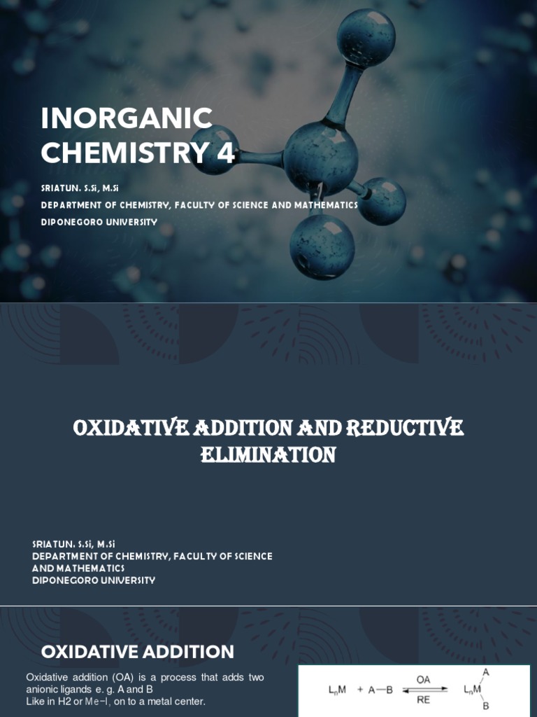 Oxidative Addition and Reductive Elimination | PDF | Coordination ...