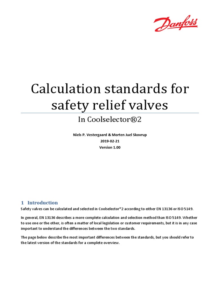 Calculation Standards For Safety Relief Valves | PDF | Valve | Pressure