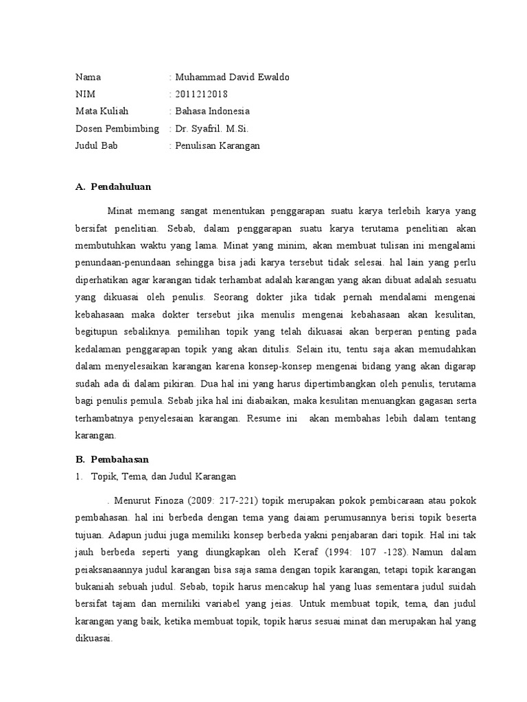 Resume Karangan | PDF