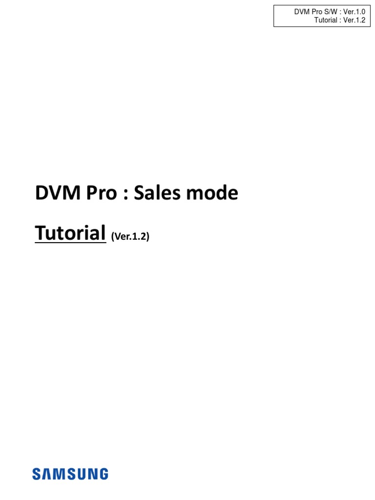 (3.TUTORIAL) +New+DVM-Pro+1.0+Sales+Mode ENG Ver1.2 | PDF | Air ...