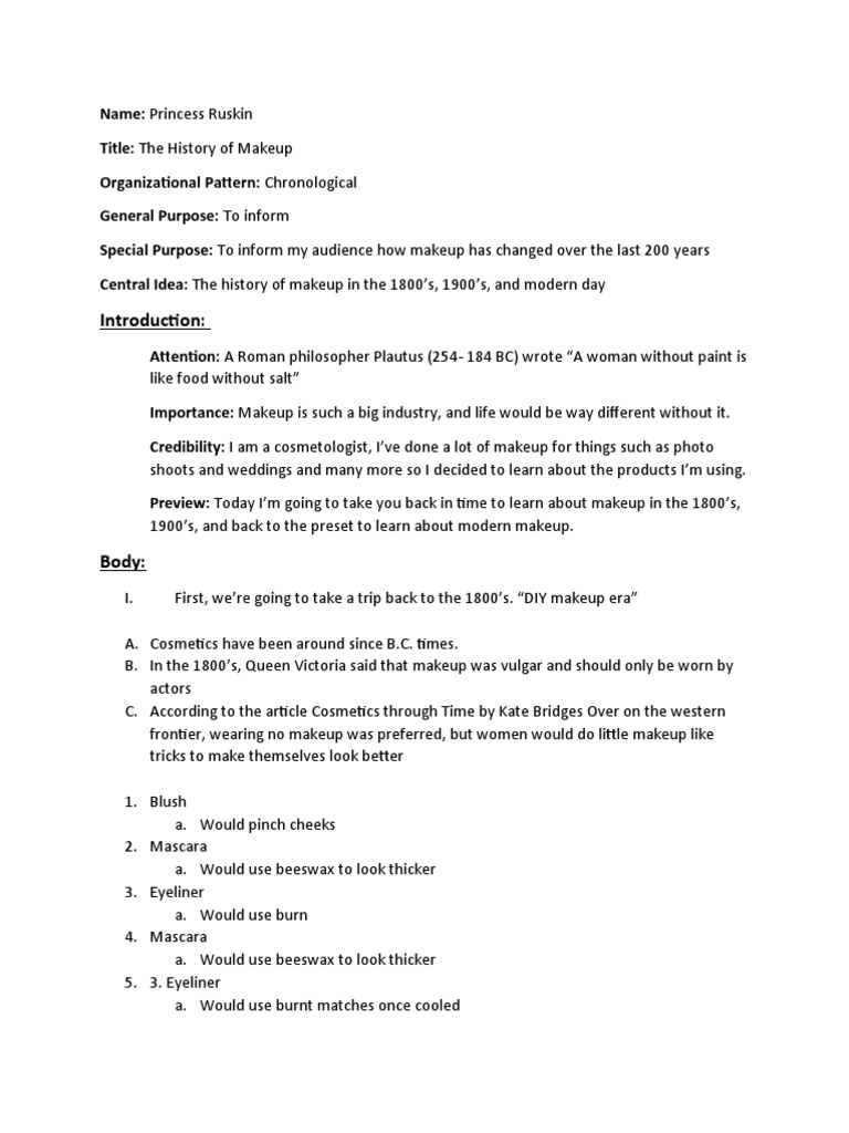 Outline Make Up | PDF | Cosmetics | Beauty