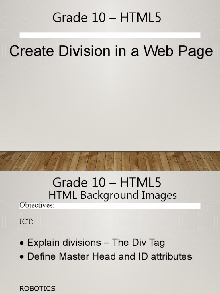 Q3W5 - Create Divisions in A Web Page | PDF | Html Element | Html