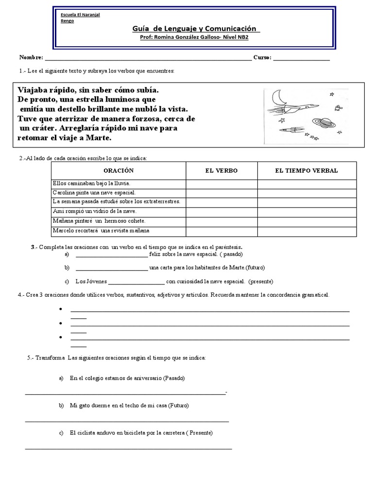 Guía de Evaluación Tiempos Verbales | PDF | Verbo | Sintaxis