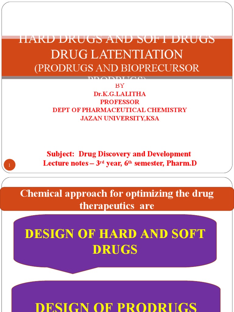 Hard Drugs and Soft Drugs Drug Latentiation: (Prodrugs and Bioprecursor ...