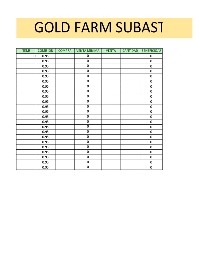 Farm Gold Subasta WOW | PDF