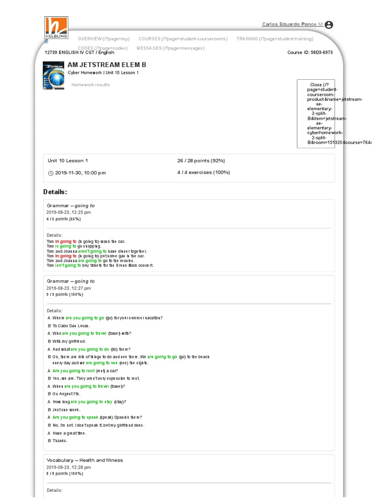 Homework Results Unit 10 Lesson 01 | PDF