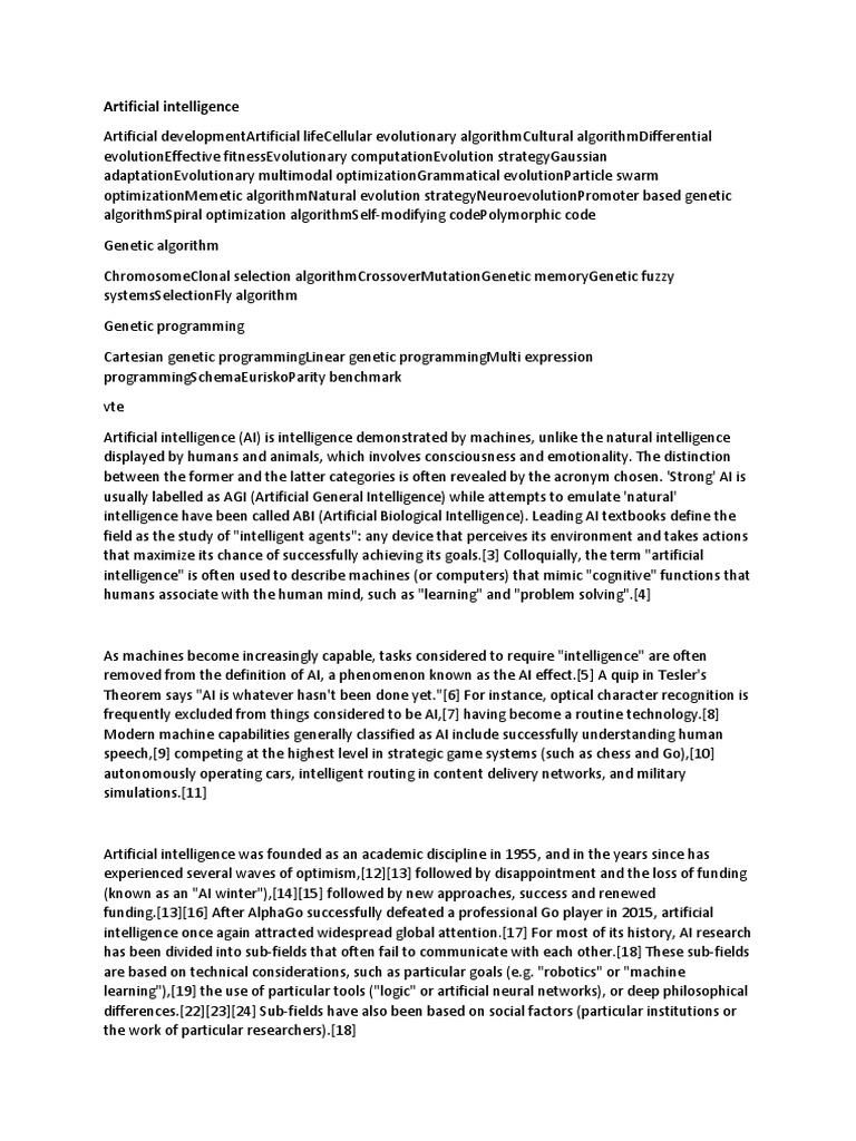 Artificial Intelligence Basics | PDF | Artificial Intelligence ...